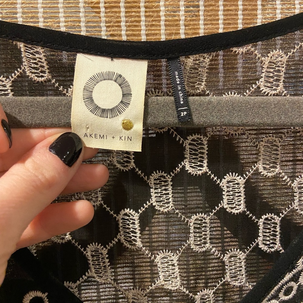 Akemi & Kin Brooke Black Eyelet Flowy Boho Dress, Siz… - Gem